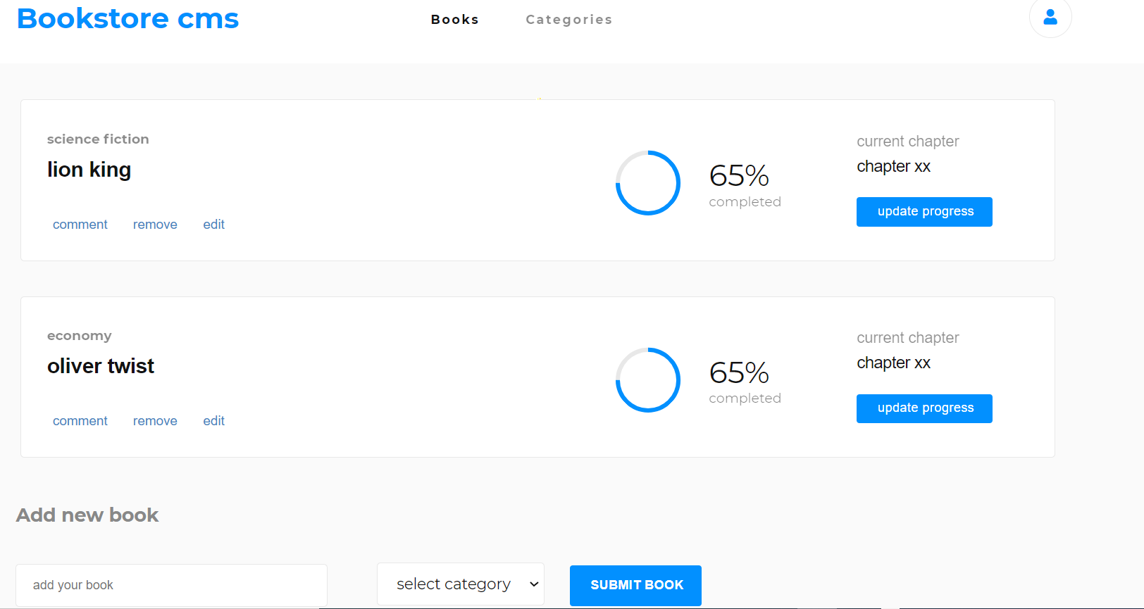 bookstore | this is a web application built using react and redux to keep track of the list of ...